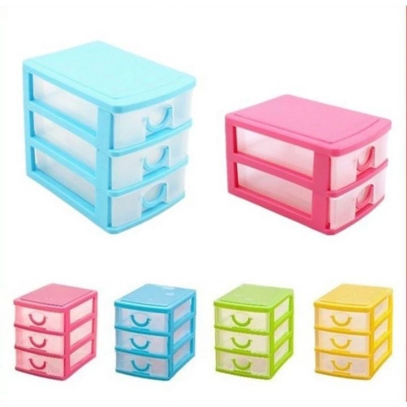 Transparent Mini Drawer Plastic 3 layer Storange box | Shopee Singapore