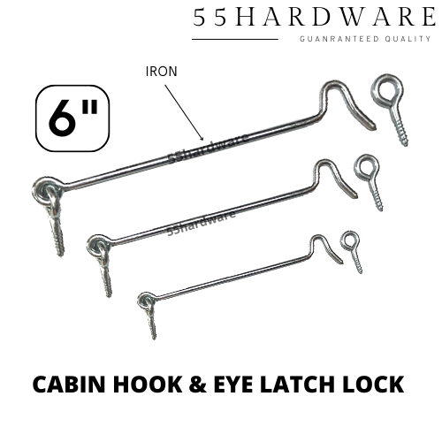 Solid Window Eye Hook 6" Swing Door Latch Hinge Bolt Barn Lock Cabin ...