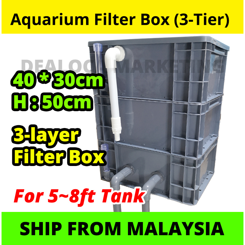 Aquarium Filter Box 3-Layers Koi Pond Filteration System Boxes Fish ...