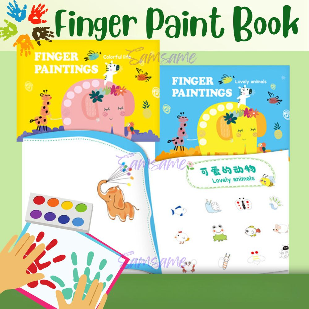 Finger Paint Book Kid Art Craft DIY Painting Lukisan Jari Early ...