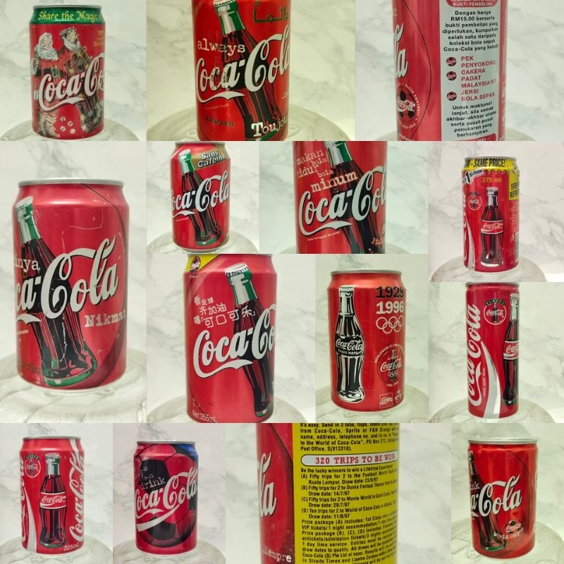 Coca Cola Collection Cans Old Vintage Empty Cans Bottom Open | Shopee ...