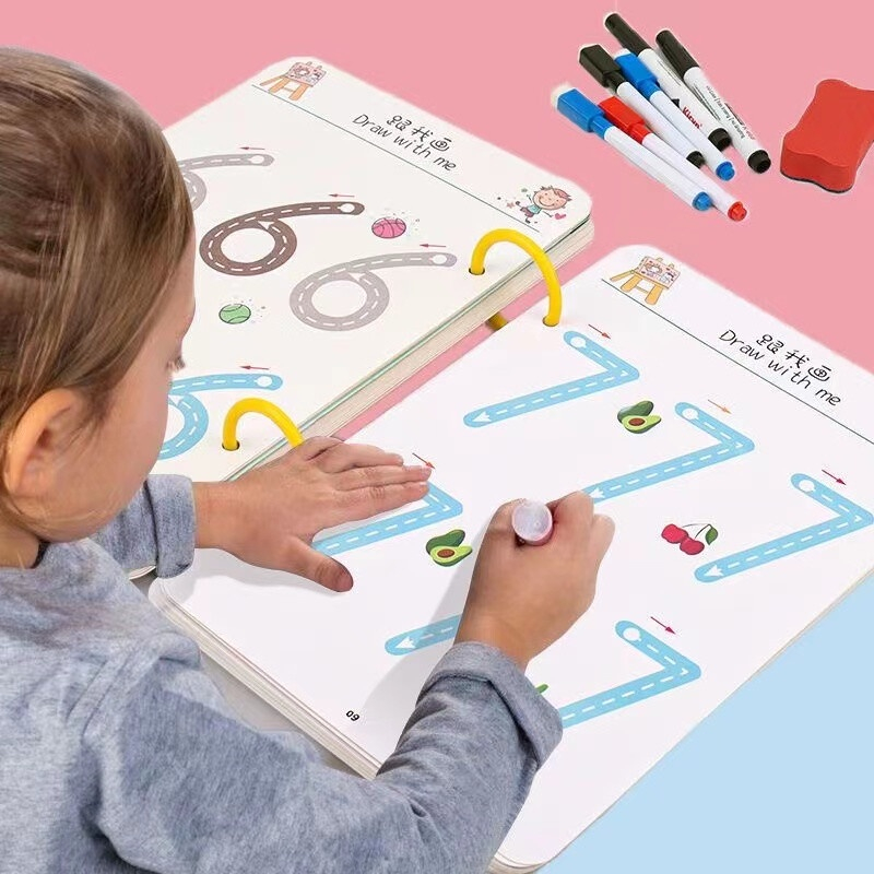 Wipe Clean Tracing Worksheets Book 64 Pages For Kids Pen Control Stroke ...