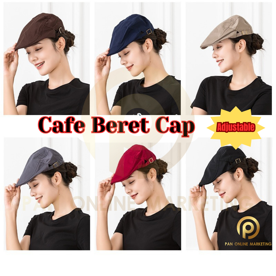 Adjustable Unisex Cafe Waitress Beret Cap Restaurant Chef Hat Cook ...
