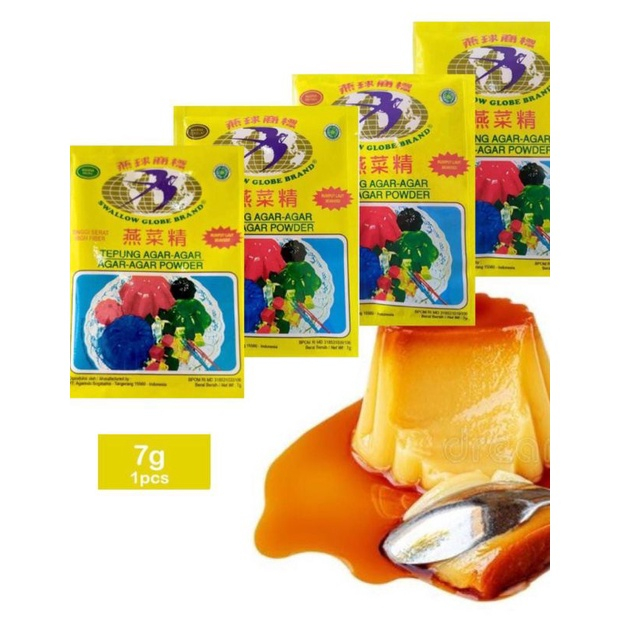 Tepung / Powder Jelly - Pudding - Agar Agar Swallow Globe Brand 1pcs 7g ...