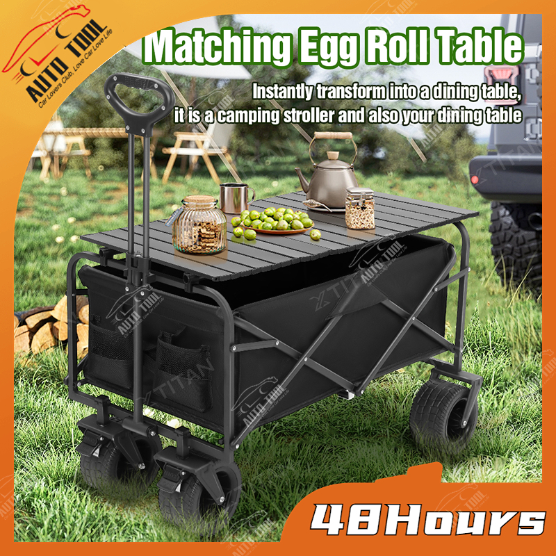 CLC 5“ 8” 10“ Outdoor Foldable Camping Trolley With Tables Camping Cart ...