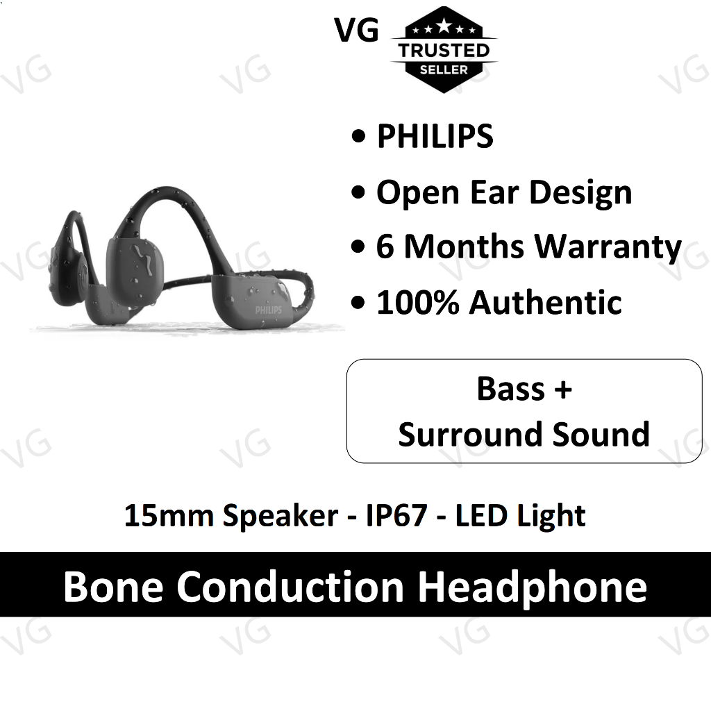PHILIPS Wireless Headphones Bone conduction design with microphone ...
