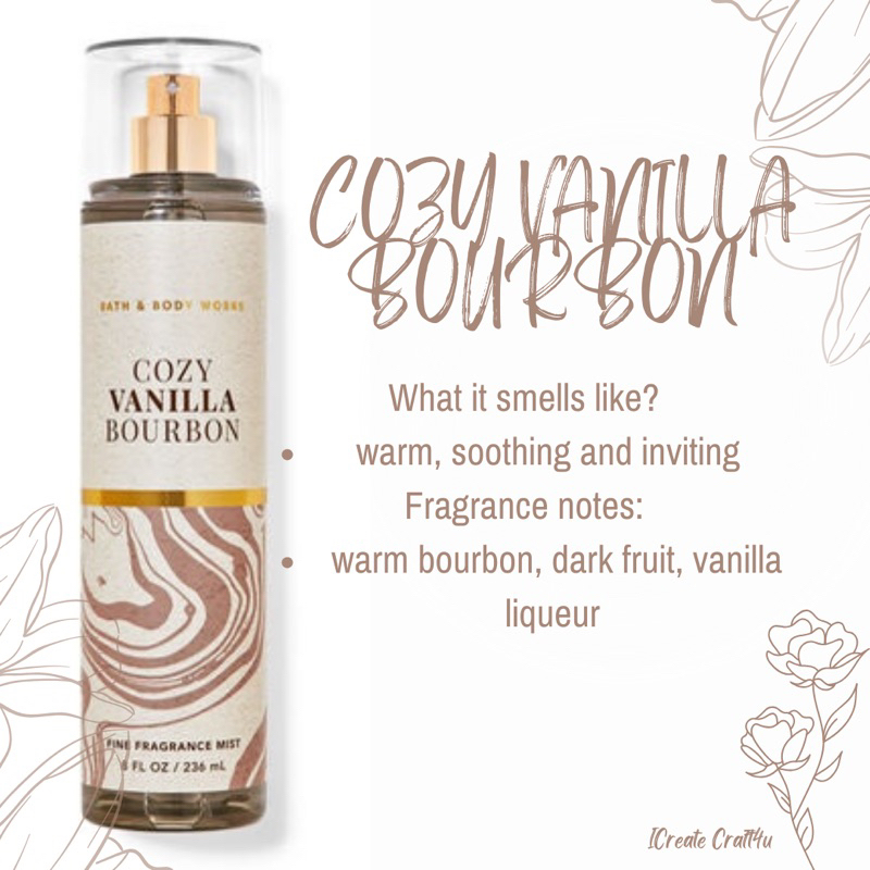 COZY VANILLA BOURBON BODYMIST BATH AND BODY WORKS (repack 10ml ...
