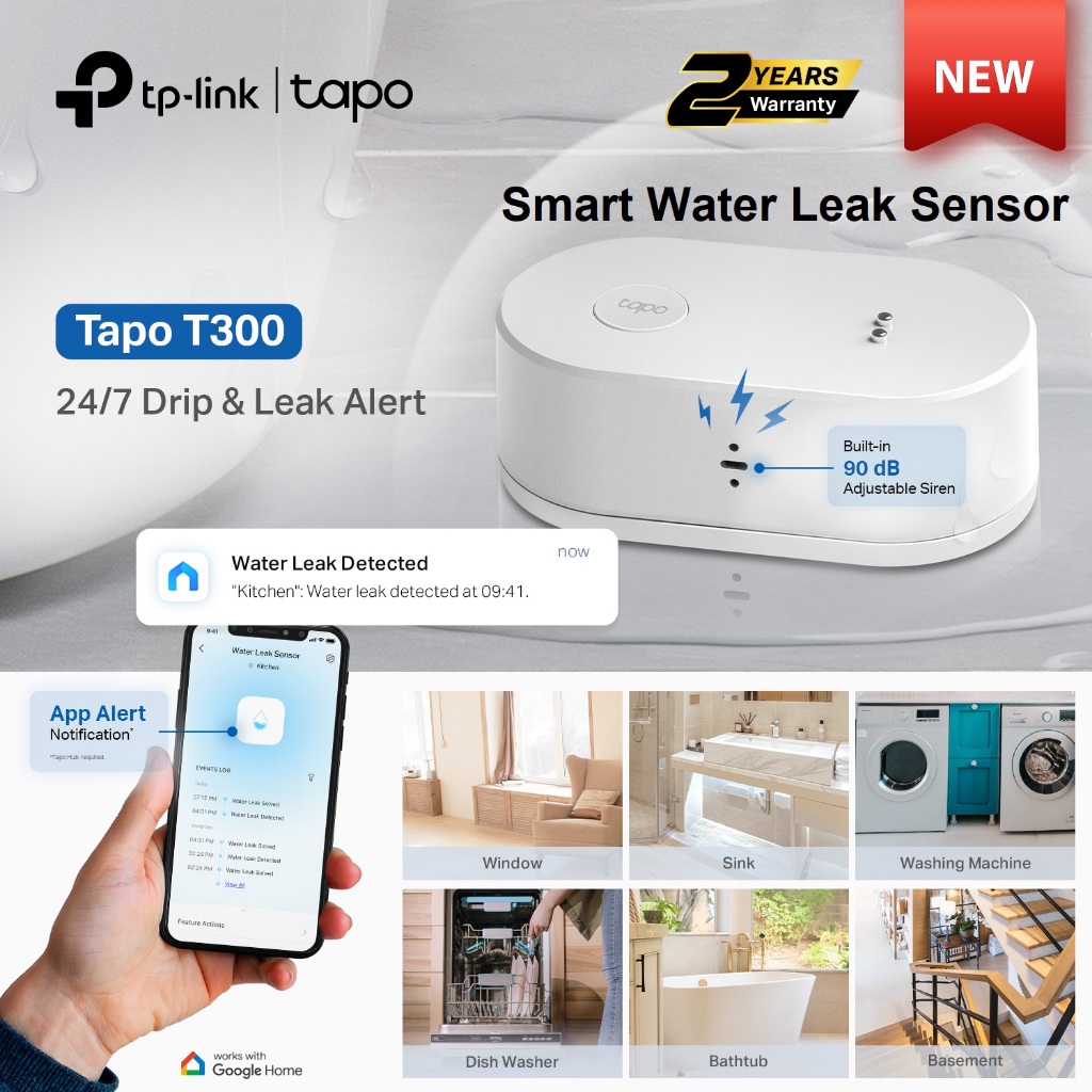 TP-Link Tapo T300 Smart Water Drip Leak Alert Sensor H100 needed ...