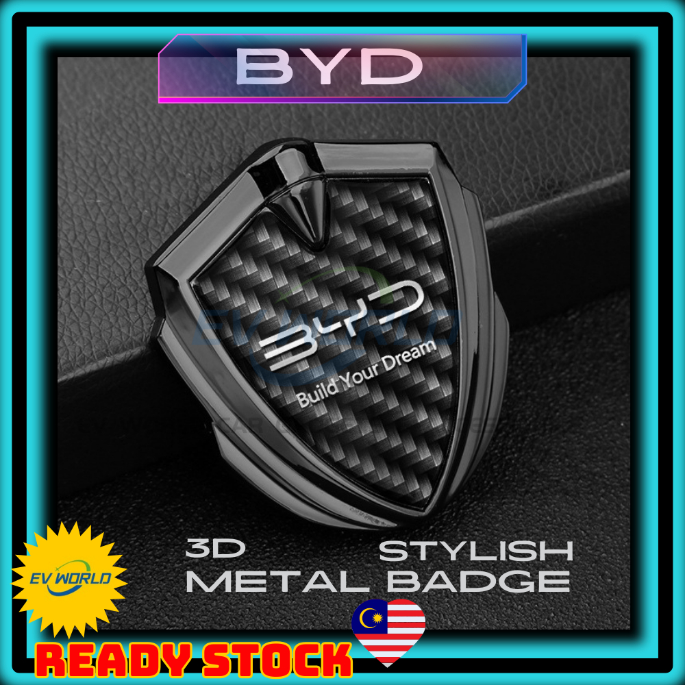 BYD 3D Stylist Metal Badge Rear Trunk Styling Shield Logo Decal Car ...