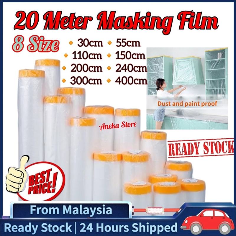 Multipurpose Masking Film with Tape Painting Protection Covering ...