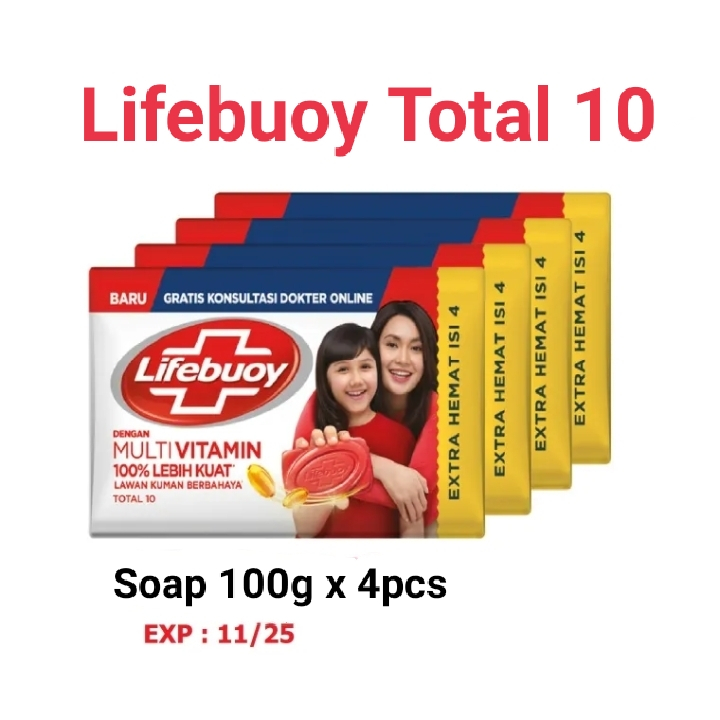 Lifebuoy Antibacterial Bar Soap - Total 10/Mild Care/Lemon Fresh 100g ...
