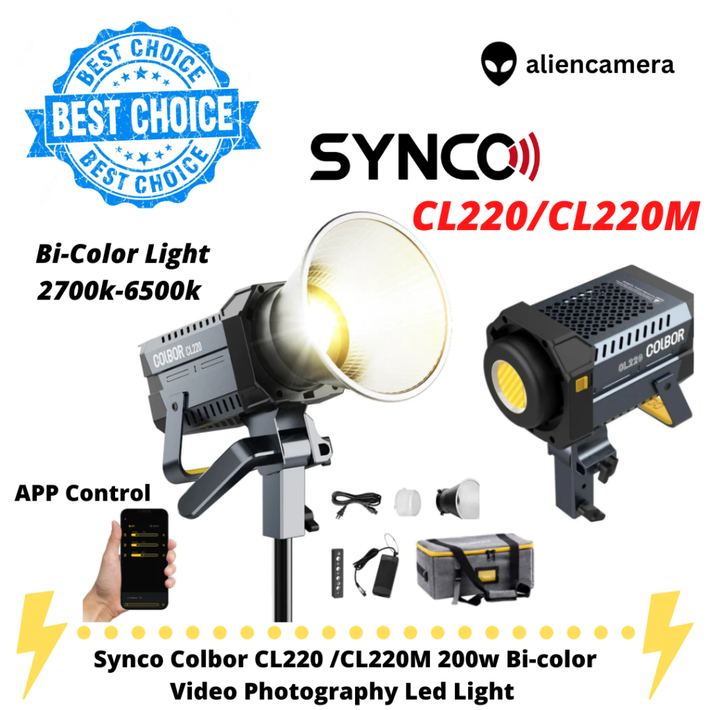 Synco COLBOR CL220 200W Photography Lighting CRI97 Bi-Color 2700-6500K ...