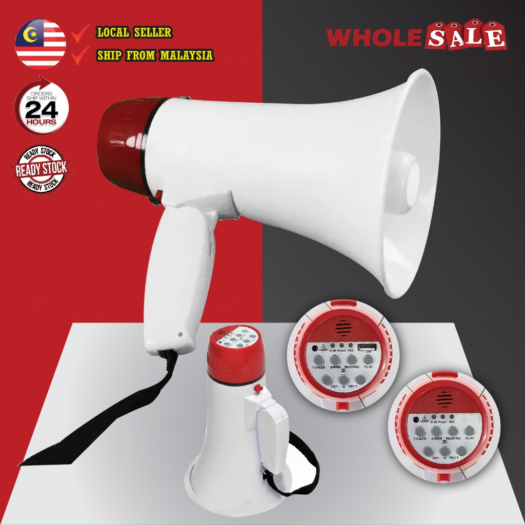 Rechargeable Portable Megaphone Foldable Handheld Loud Speaker with ...