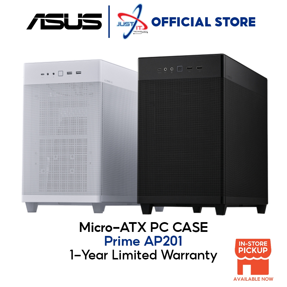 ASUS AP201 PRIME CASE MESH M-ATX CASE ( BLACK / WHITE) | Shopee Singapore