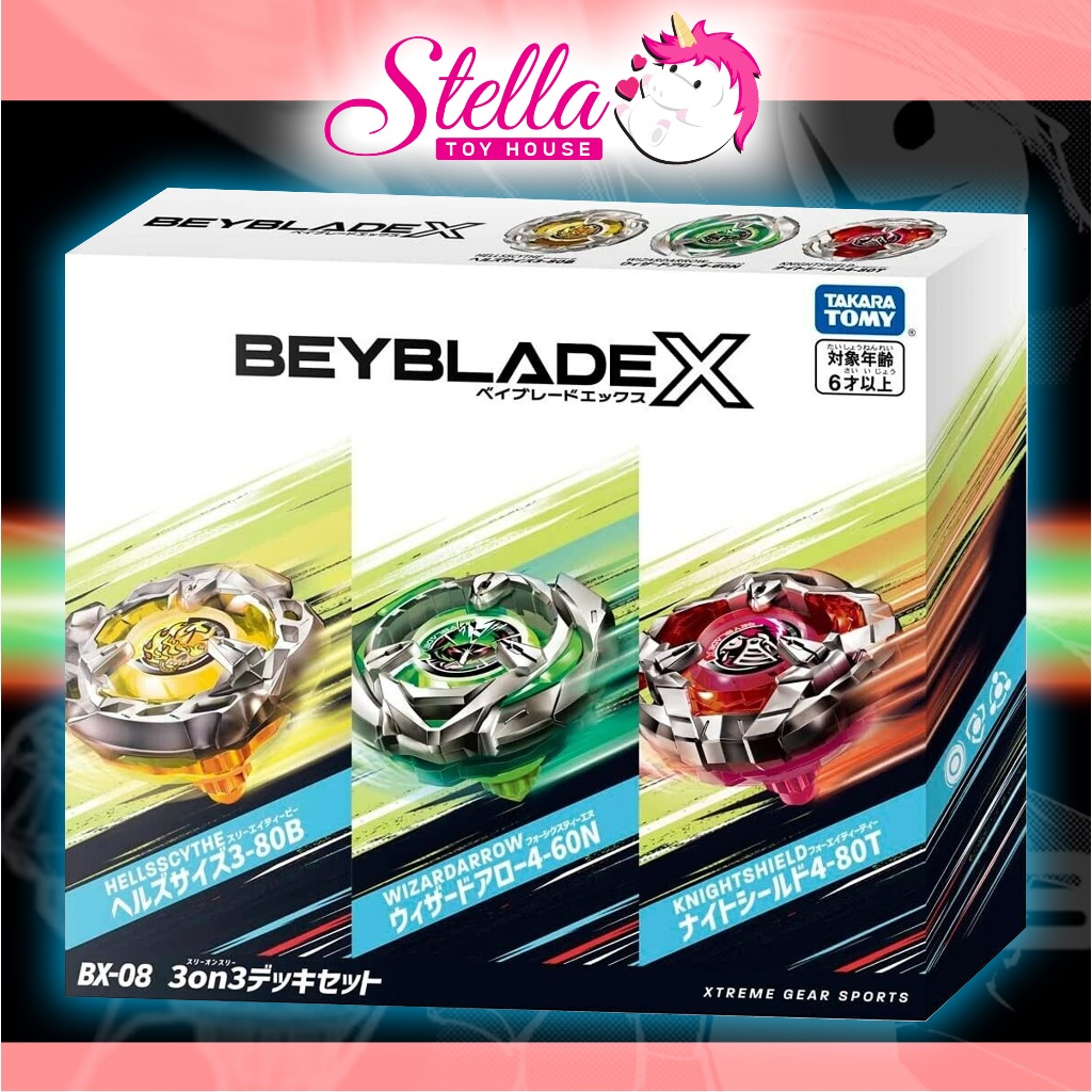 TAKARA TOMY BEYBLADE X Beyblade BX-08 Battle 3on3 Deck Set | Shopee ...