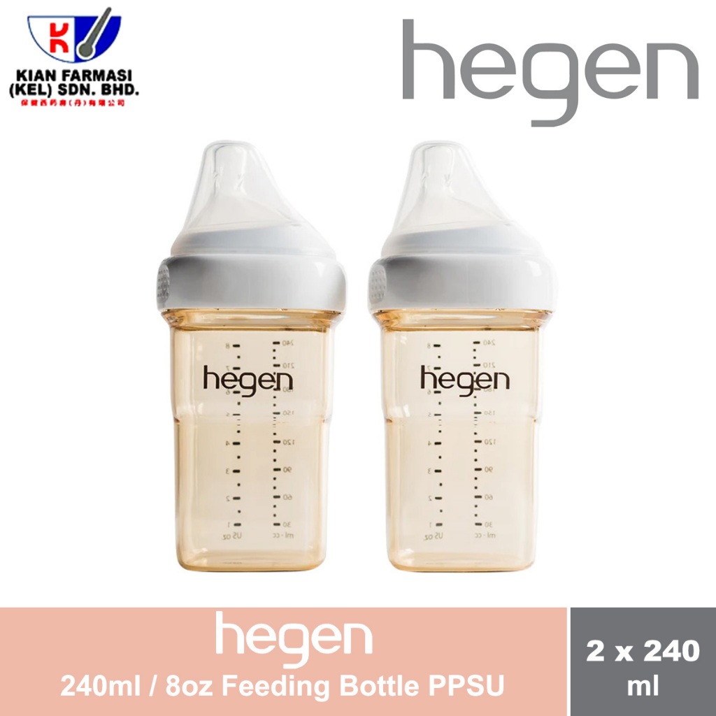 Hegen PCTOTM 240ml/8oz Feeding Bottle PPSU (2-pack) | Shopee Singapore