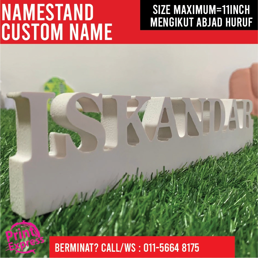 CUSTOM DESK NAME 3D | Tanda Nama Atas Meja,Custom Name,Table Stand Name ...
