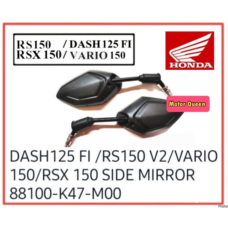 Side Mirror Honda RS150 / RSX150 / Dash 125 Fi / Vario 150 Cermin Sisi ...