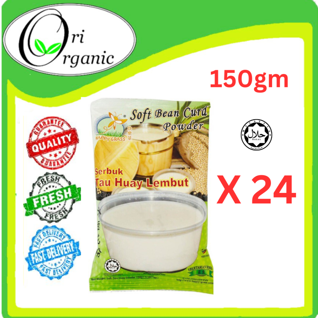【HALAL】 24x Happy Grass Soy Bean Curd Powder Serbuk Tau Huay Lembut 150gm Exp 8/2027 快樂草冰豆花粉 150 ...