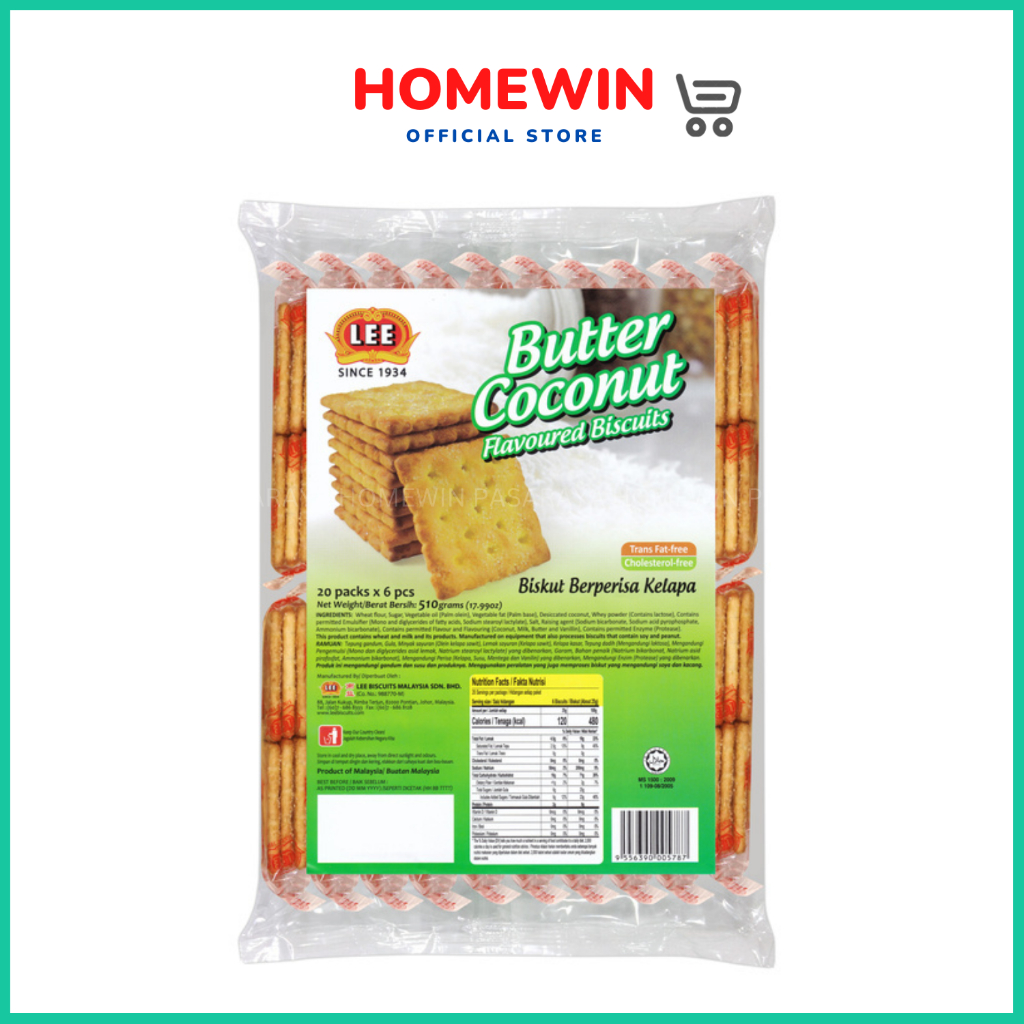 Lee Biscuits Butter Coconut (25.5g x 20 Packs) | Shopee Singapore