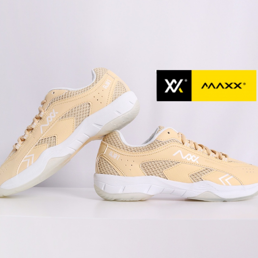 MAXX Sport badminton Shoes AJ01 (BEIGE/ RED) | Shopee Singapore