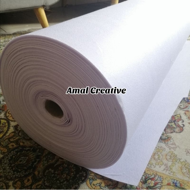 Premium Polyester Felt 1mm 2mm By Meter White Colour | Kain Felt Putih ...