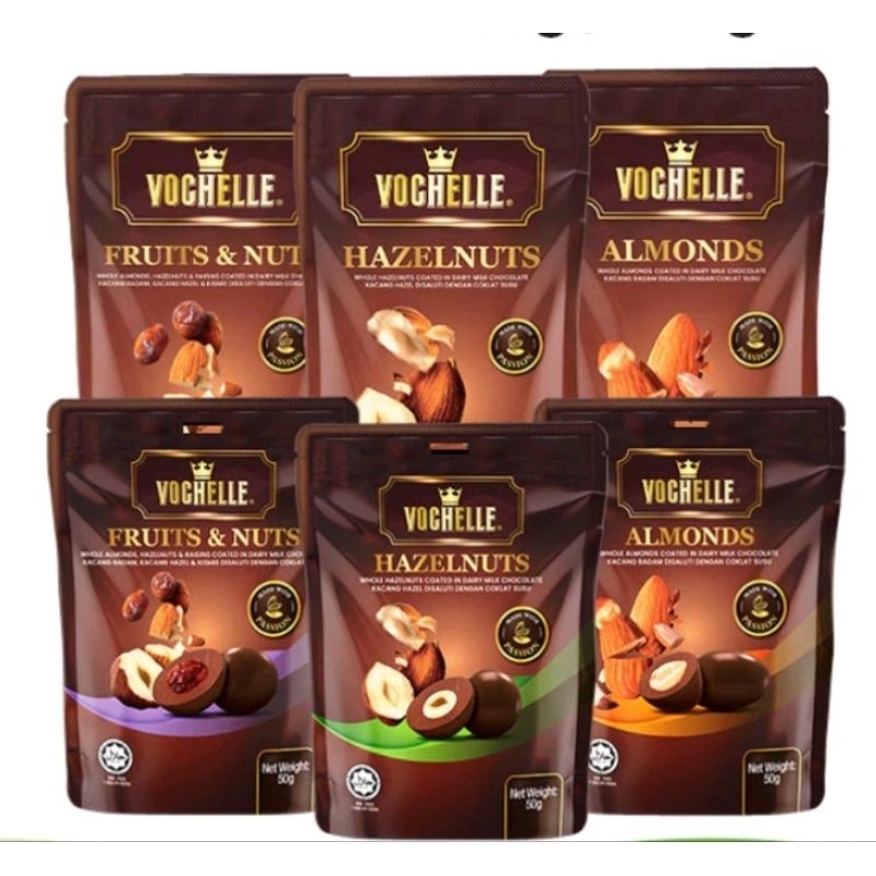 50g/100g Halal Vochelle Chocolate Fruit&nut/Almond/Hazelnut | Shopee ...
