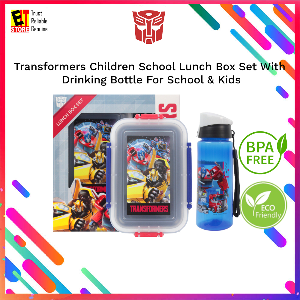 Transformers Children School Lunch Box Set With Drinking Bottle For ...