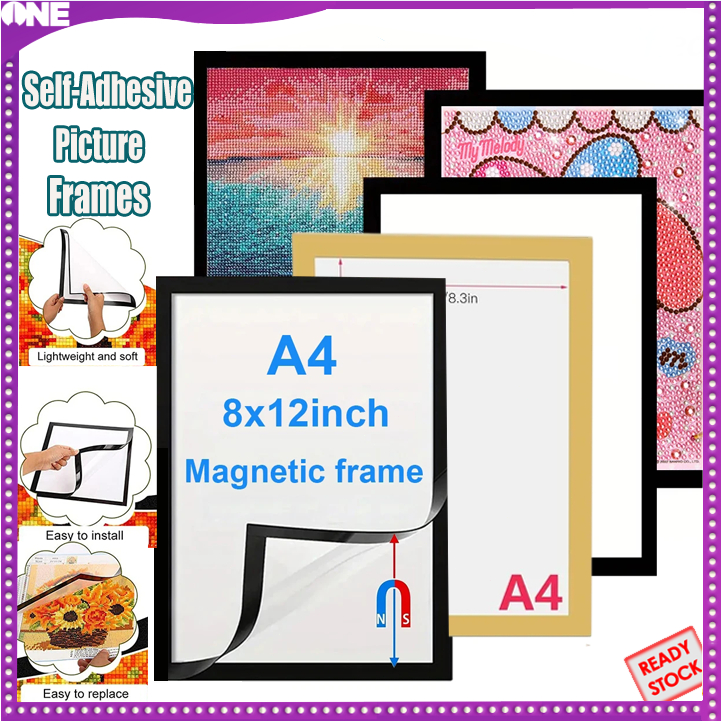 FJONE A4 Frame Self-Adhesive Picture Frames Photo Frame Magnetic Frame ...