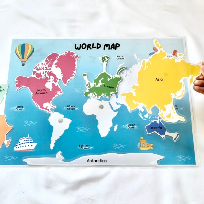 [NEW!!!] A3/A4 World Continents Magnetic Poster (2-in-1) [World Map ...
