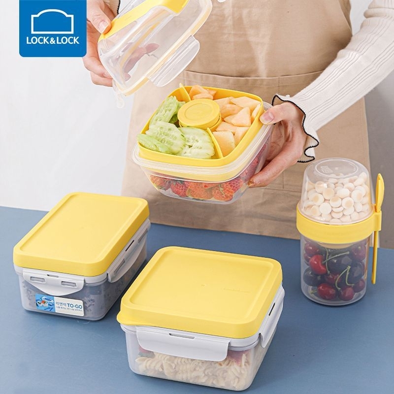 LocknLock To-go Three Spaces Lunck Box 1L | Shopee Singapore