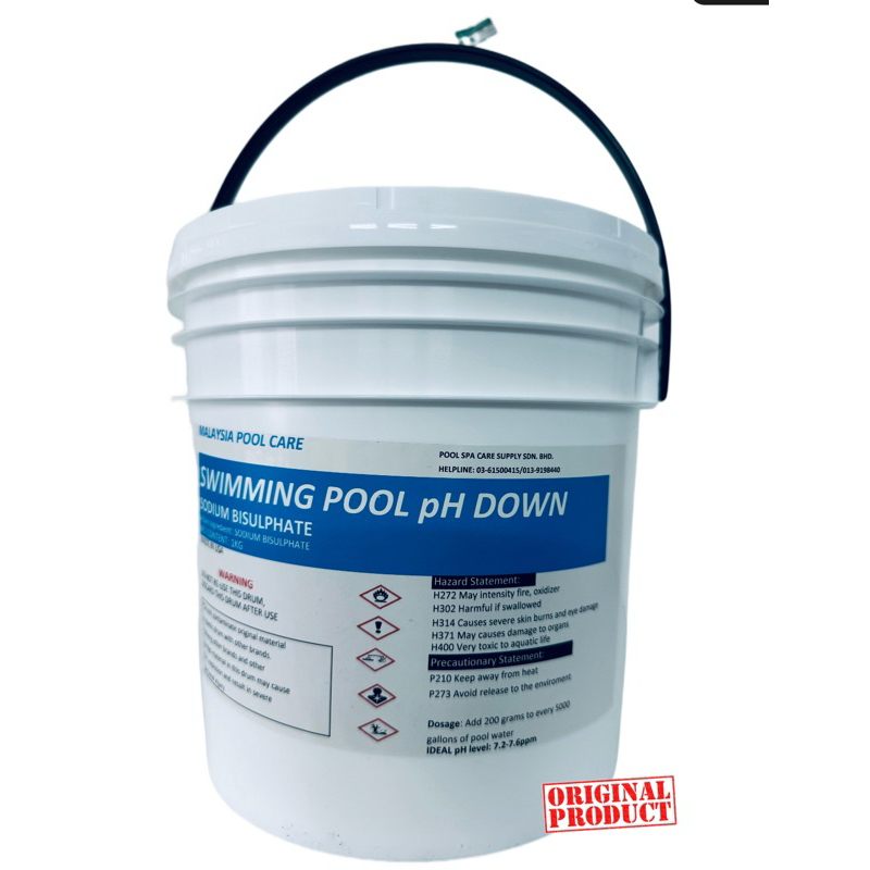 MY-CHLOR 1 TUB 5KG Swimming Pool (pH - ) Down / Reducer / Decreaser - Dry Acid / Sodium ...