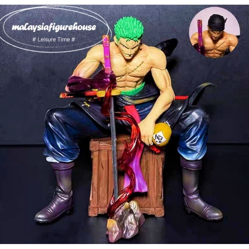ONE PIECE EVIL STUDIO RORONOA ZORO SITTWO HEAD COPY RESIN GK FIGURE ...