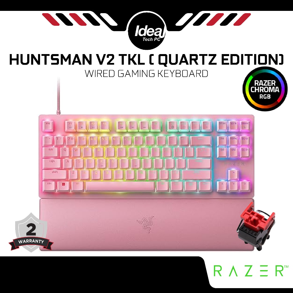 RAZER HUNTSMAN V2 TKL | Quartz Pink Edition | RAZERTM LINEAR OPTICAL ...