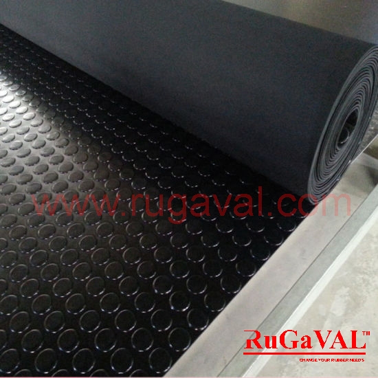 Round Stud Rubber Mat, Size: 3mm x 600mmW x 1.2mtrL, Anti Slip Mat ...