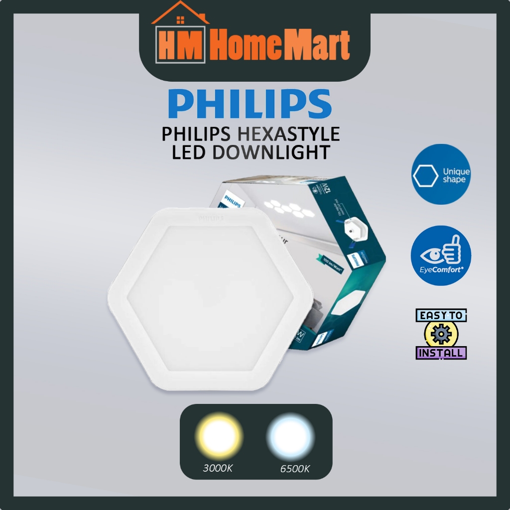 Philips HexaStyle LED Downlight 12W Cool Daylight (1 Year Warranty ...