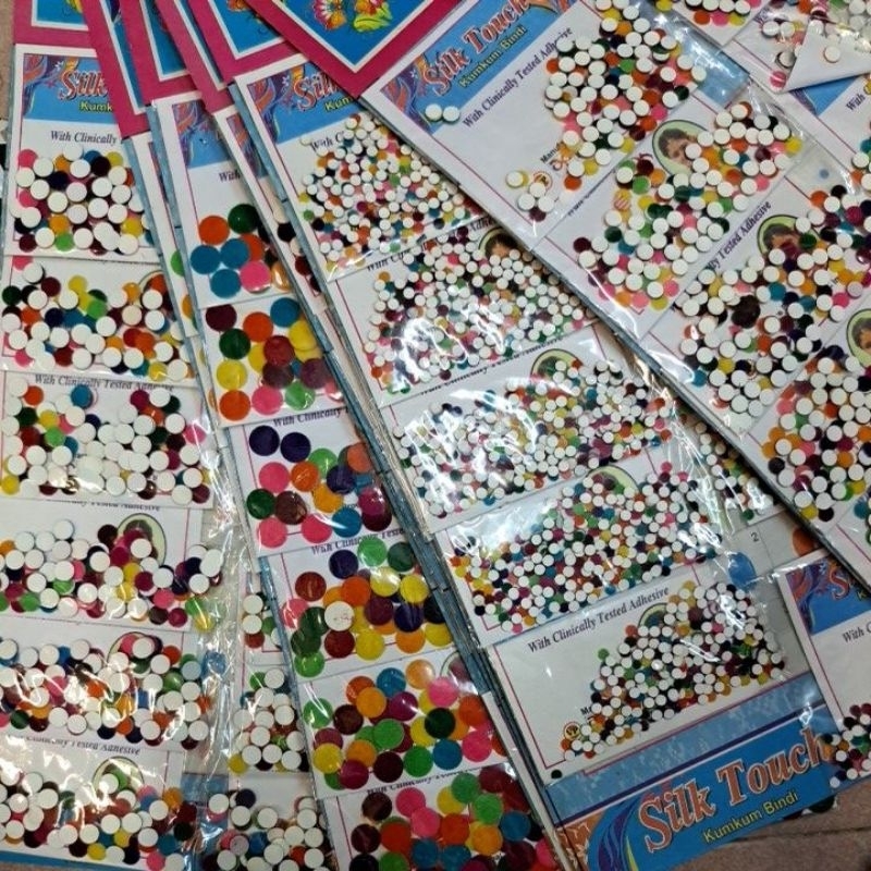 Silk Touch Assorted colour Bindi/ Sticker Pottu | Shopee Singapore