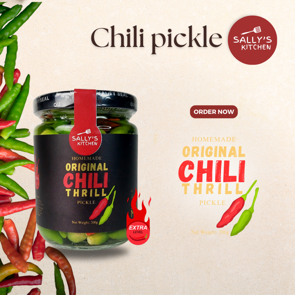 Sally's Kitchen CHILI THRILL Pickle Cili Padi Jeruk EXTRA HOT 200gm Low ...