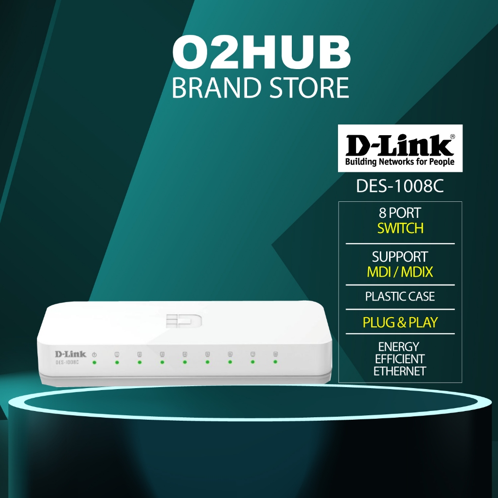 D-LINK DES-1008A aka DES-1008C 8 Port Fast Ethernet Desktop Unmanaged ...