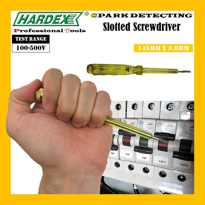 Hardex Test Pen Spark Detecting Slotted Screwdriver (145mm X 3mm ...