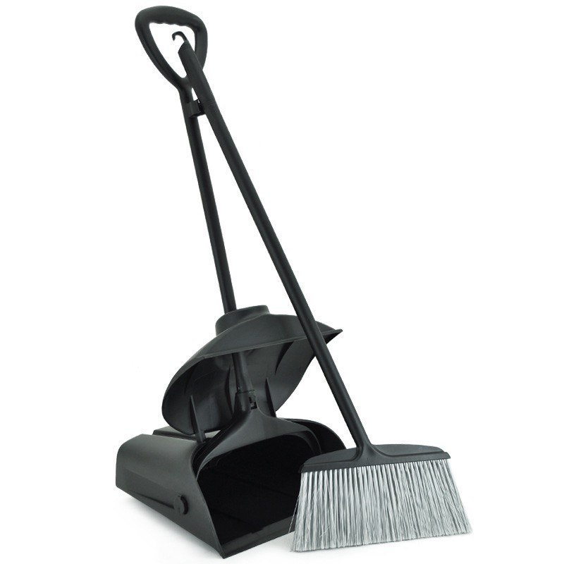Commercial Lobby Dustpan and Angle Broom Set - Upright Dust Pan with ...