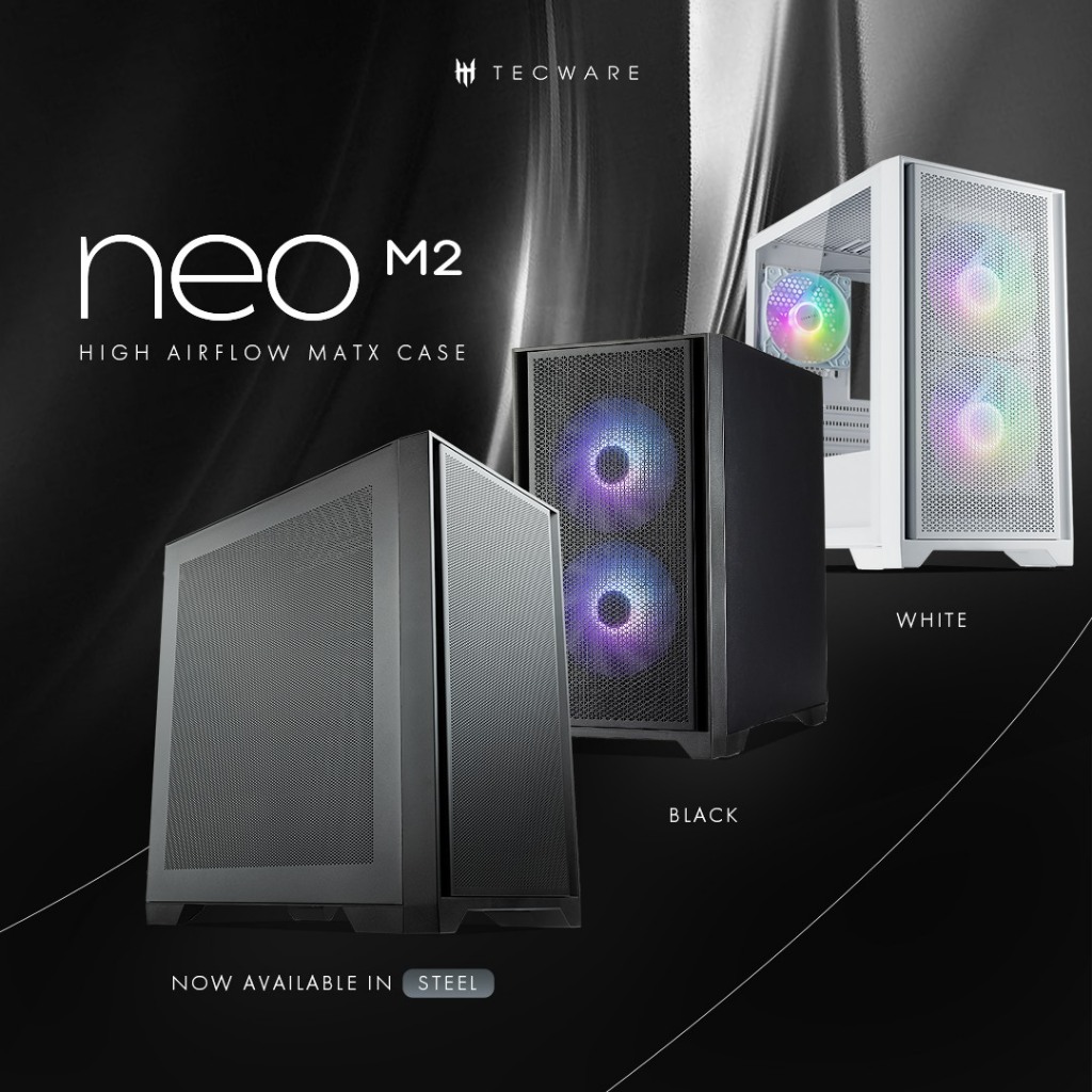 TECWARE Neo M2 Omni / Steel - Mid Tower mATX T.G PC Case With 2x140mm ...