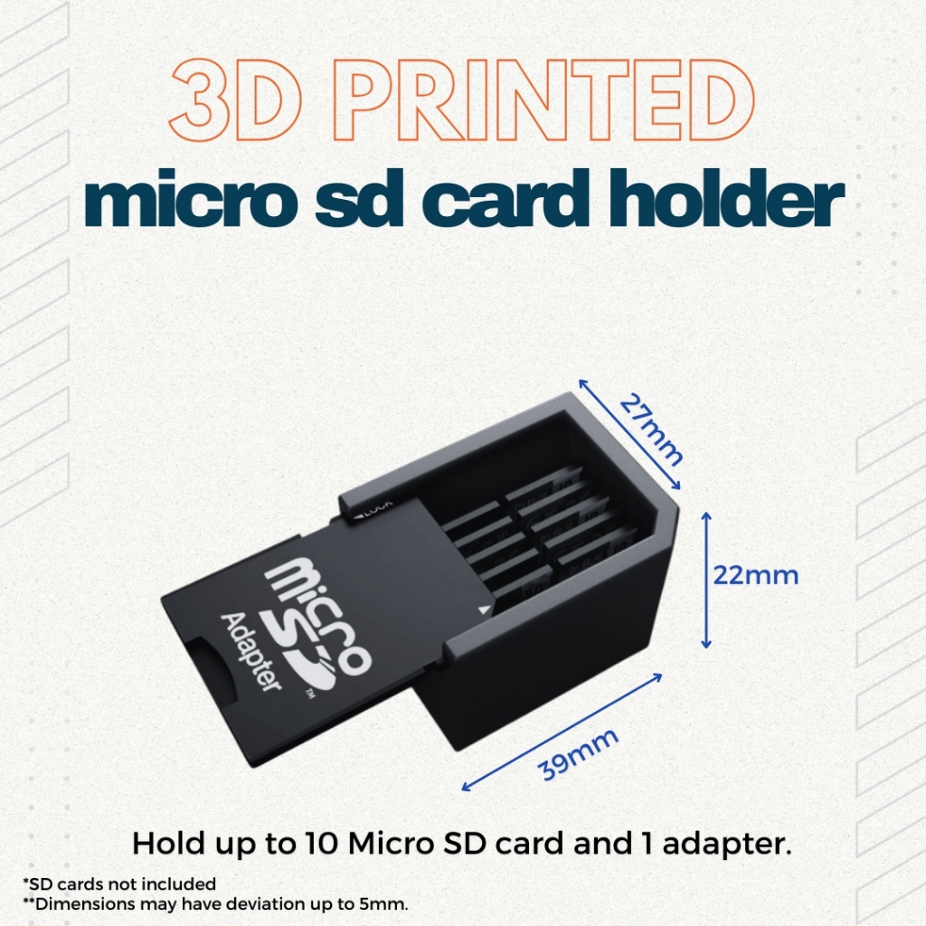 3D printed micro sd card holder. microsd card storage. | Shopee Singapore