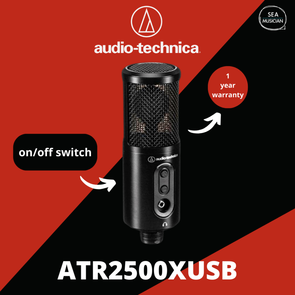 AUDIO TECHNICA ATR2500XUSB ATR SERIES CARDIOID USB CONDENSER MICROPHONE ...