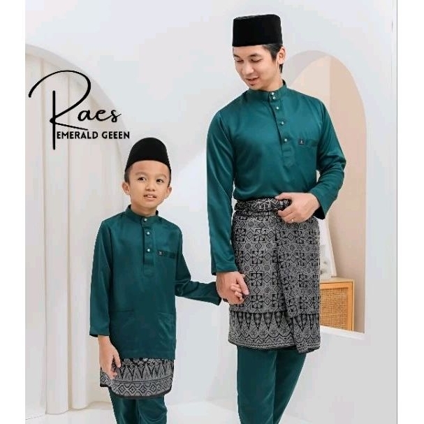 Baju Melayu Lelaki (EMERALD GREEN) Baju Melayu Cekak Musang Raes Baju ...
