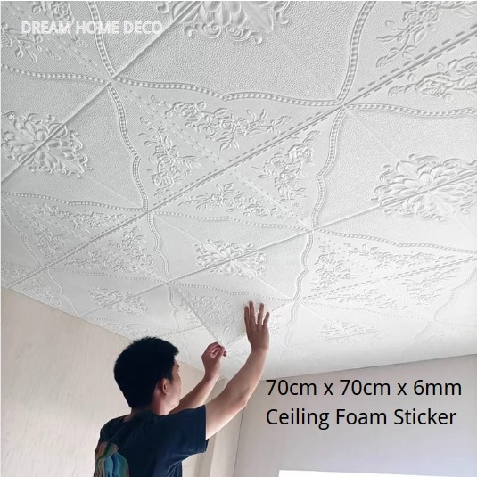 70cm x 70cm PE Foam 3D Sticker Siling / Kertas Dinding Ceiling ...
