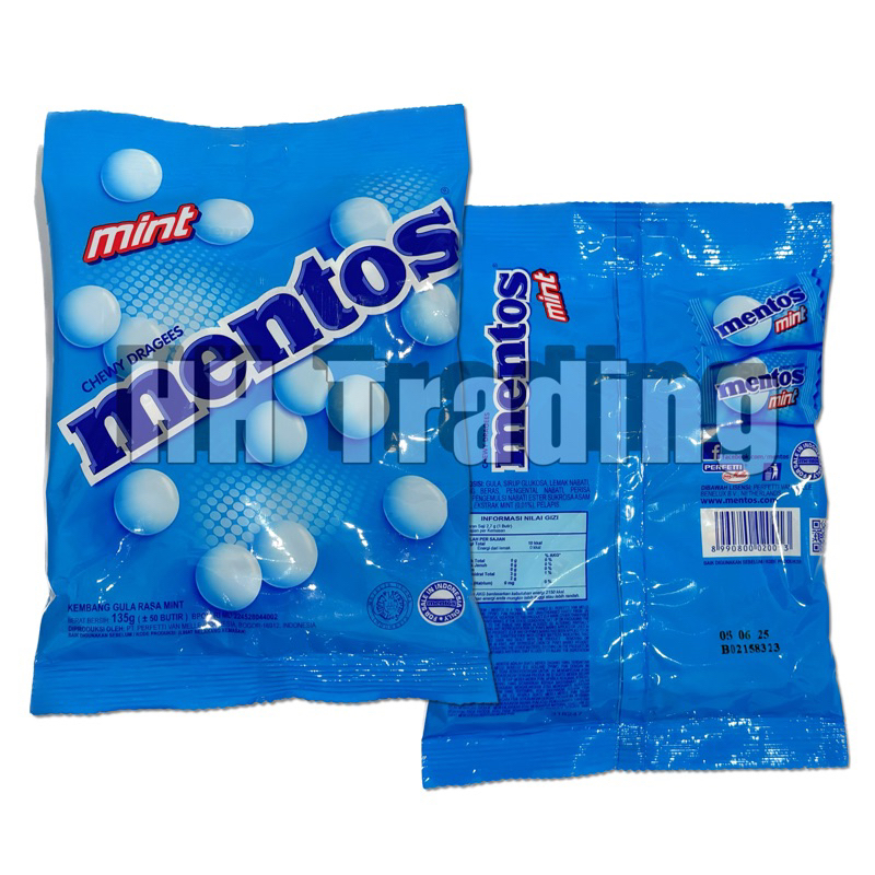 135g (50pcs) MENTOS CHEWY DRAGEES MINT FLAVOUR | Shopee Singapore