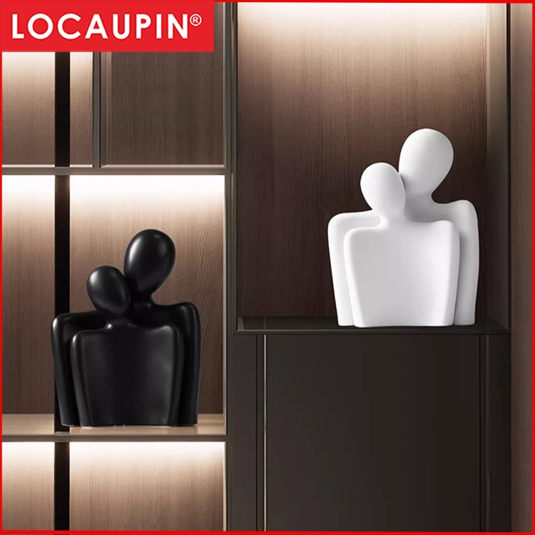 Locaupin Hugging Couple Statues Ceramic Lover Figurine Characters ...