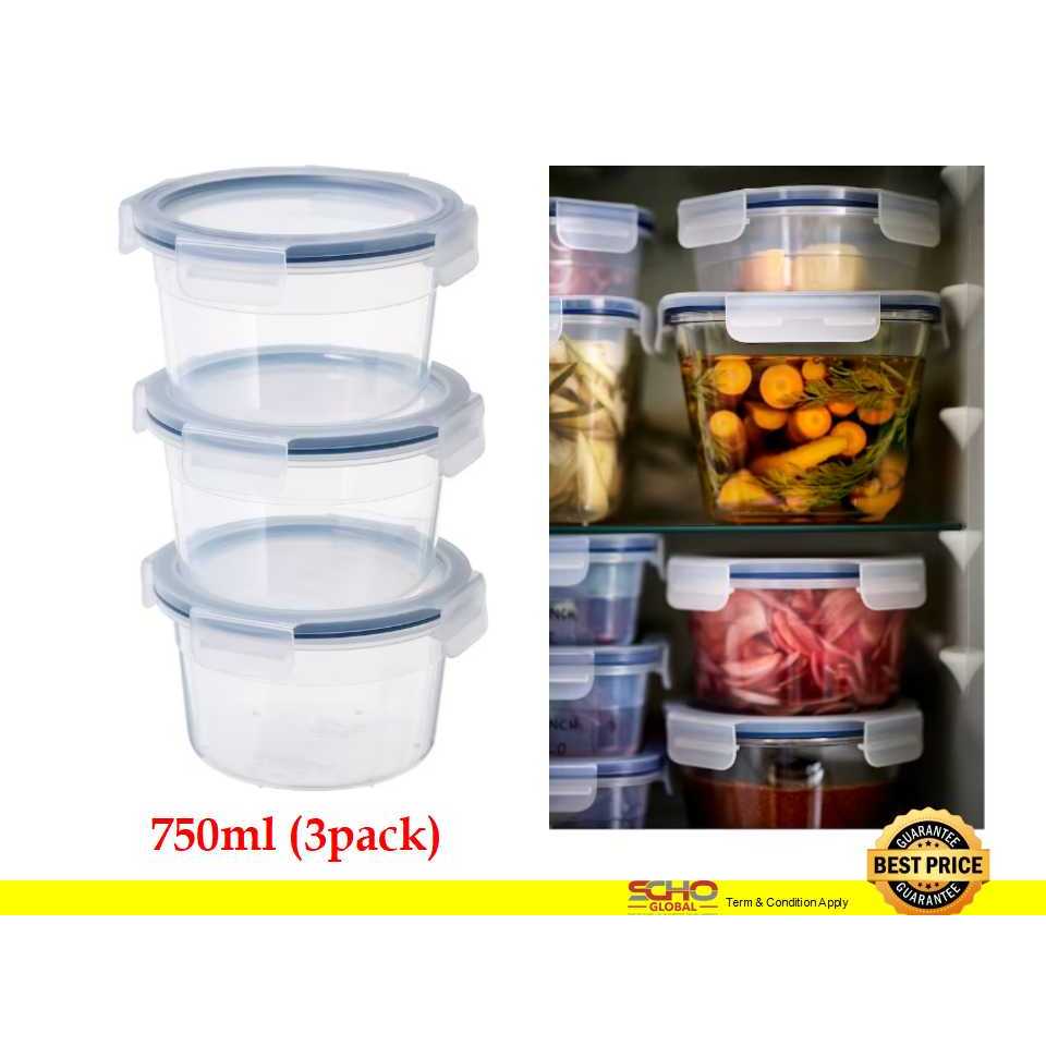IKEA-365+ Food container with lid (3pieces) | Shopee Singapore