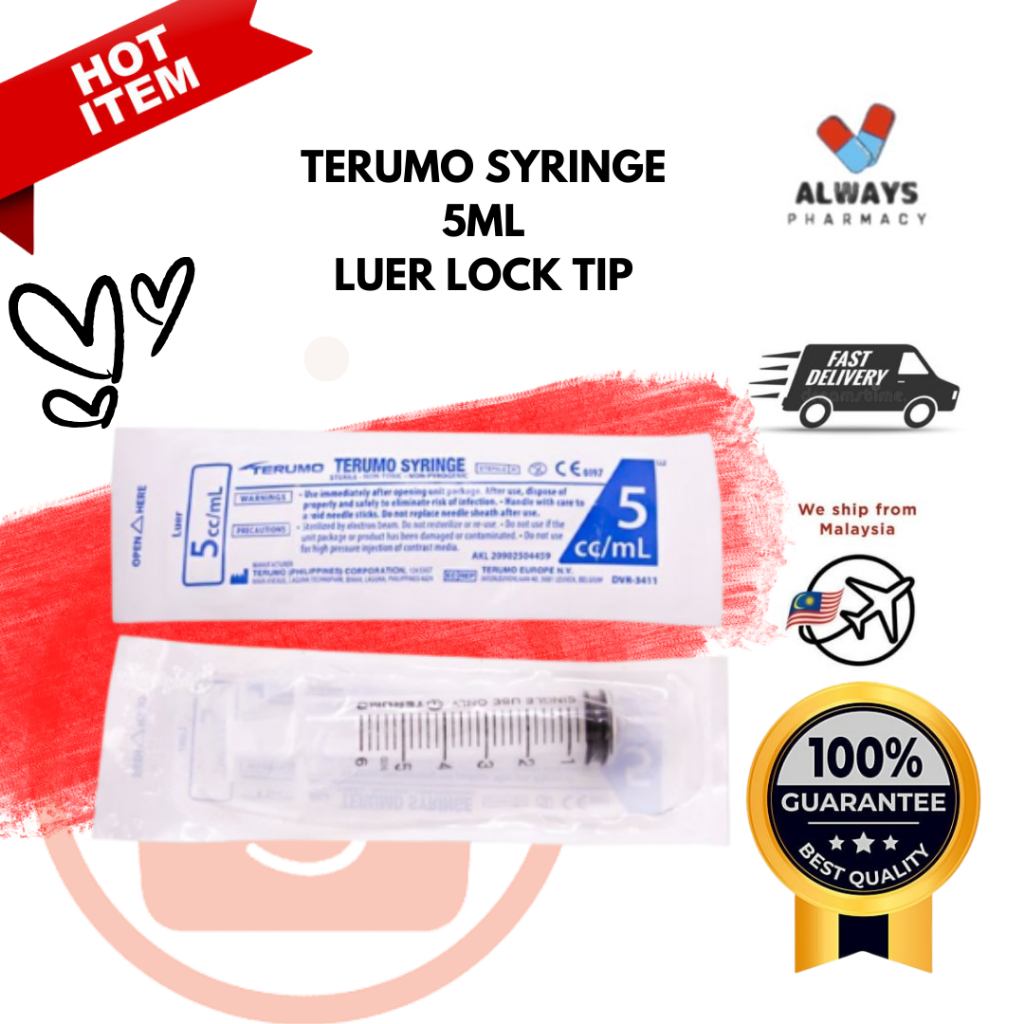 TERUMO SYRINGE 5ML LUER LOCK TIP | Shopee Singapore